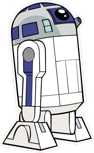 Star Wars R2D2 R2-D2 Cartoon Bumper Sticker Window Decal Multiple Sizes ...