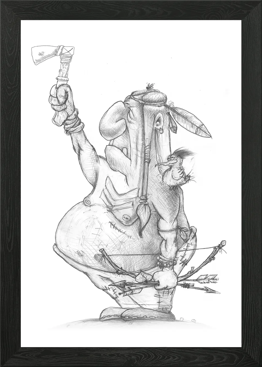 NATIVE american Warrior Framed Wall Art Poster Canvas Print Picture | eBay