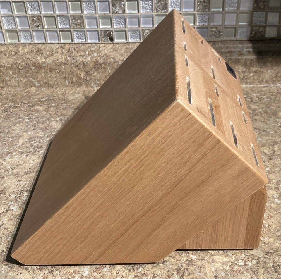 CUTCO Knife Block 24 Slot Natural Hardwood Cherry Finish Made In USA | eBay