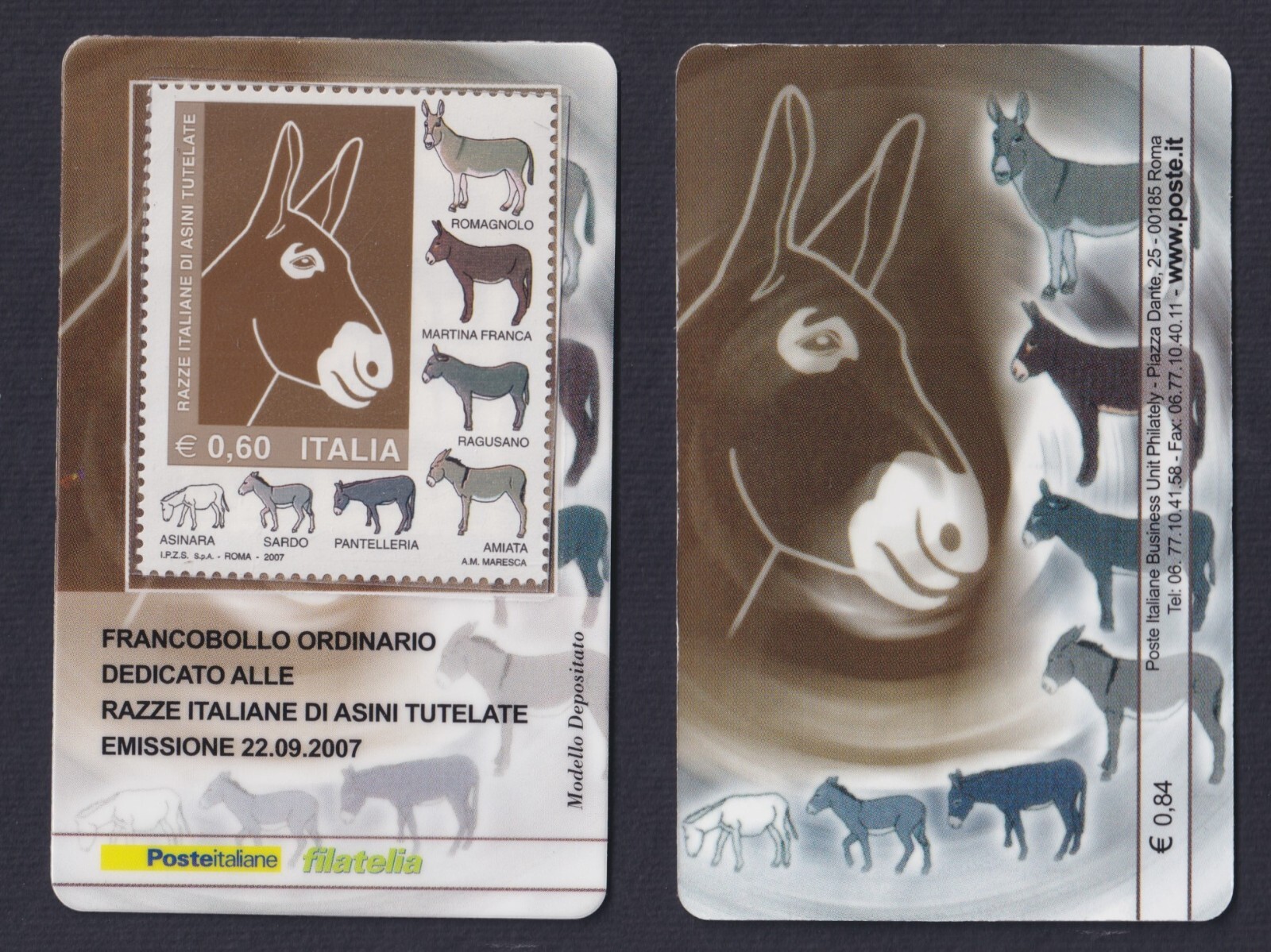 Italian Breeds Of Donkeys Stamp 2007 | eBay UK