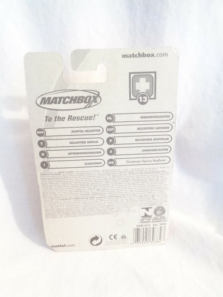 New Matchbox Hero City Hospital Helicopter Scale 1:64 MONMC 2002 | eBay