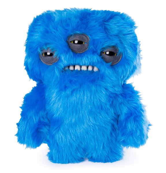 Fuggler 9in Funny Ugly Monster Annoyed Alien 3 Eyed Blue Fuzzy RARE for ...