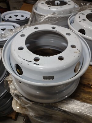 DUALLY Trailer White Steel Wheel 17.5" 8 LUG Rim Heavy Duty Dual 5675 ...