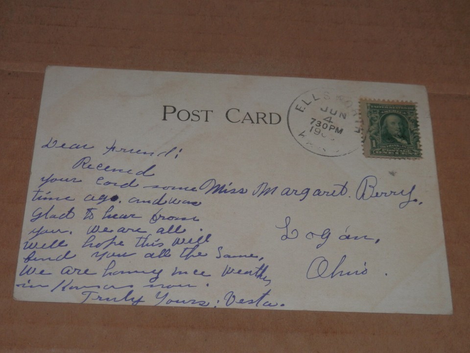 ELLSWORTH KANSAS - 190? USED POSTCARD - THE ELLSWORTH CLUB - INTERIOR ...