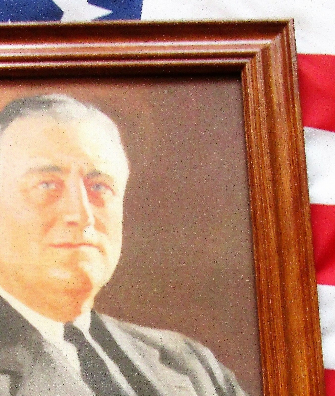 Framed Painting on canvas, Portrait of President Franklin D Roosevelt ...