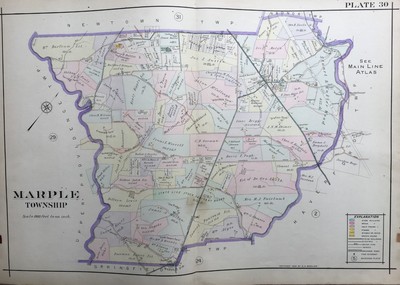 1909 A.H. MUELLER, DELAWARE COUNTY, PENNSYLVANIA MARPLE TOWNSHIP, PLAT ...