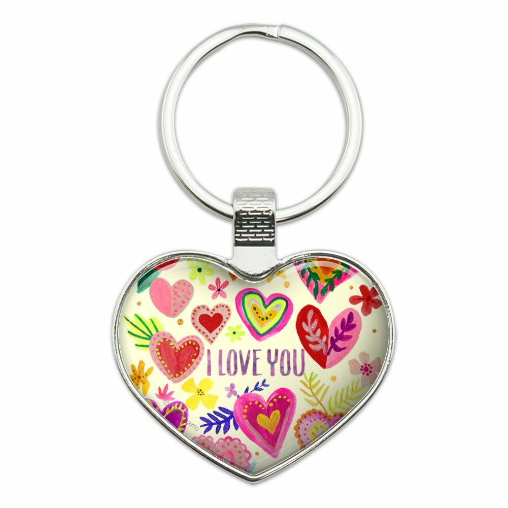 I Love You Valentine's Day Hearts Heart Love Metal Keychain Key Chain ...