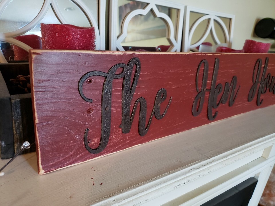 The Hen House Distressed Pallet Wood Sign Primitive Farmhouse Decor ...