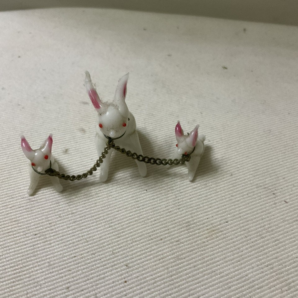 3 glass rabbits Figure,rabbits Ornament,murano glass,Lauscha,Bimini ...