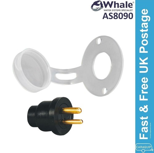 Whale Superfill 80 12v 2 Pin Plug & Gasket Male Socket Pump Power ...