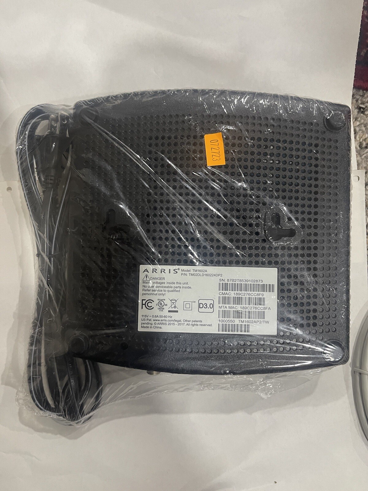 Arris TM1602A DOCSIS 3.0 Telephony Cable Modem Optimum WOW Cablevision ...