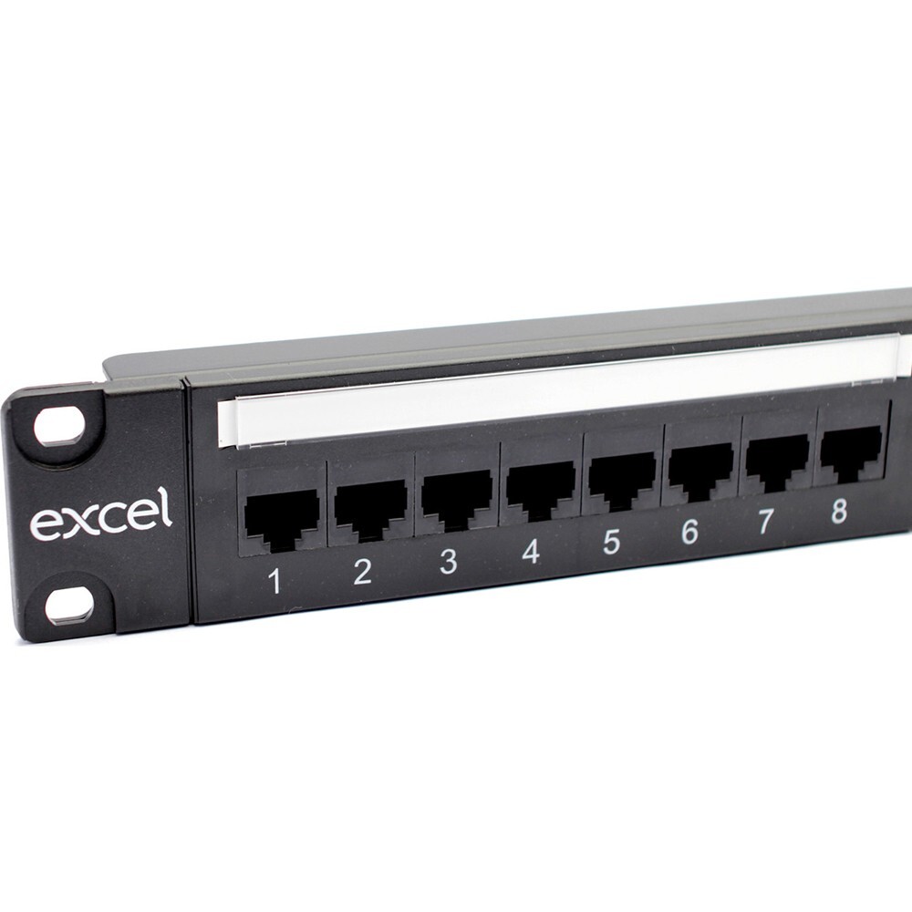 Excel Plus Cat6 Unscreened Patch Panel - 24-port, 1U - Black | eBay