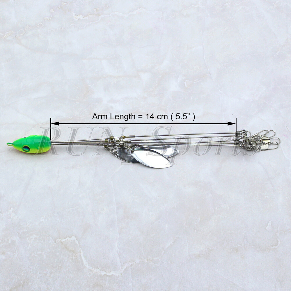 5 Count Umbrella Alabama Rig Kit Lure Strong Wire 5 Arms 4 Blades Bass ...