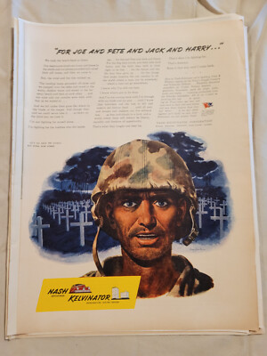 VTG 1944 Orig Magazine Ad Nash Kelvinator FOR JOE PETE JACK & HARRY WW2 ...
