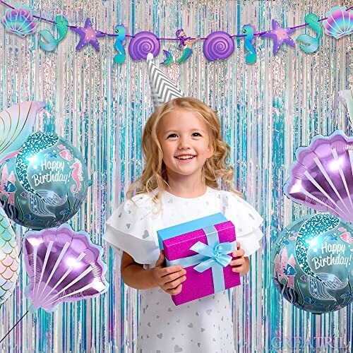 Party Streamers Backdrop - GREATRIL Neon Transparent Holographic ...