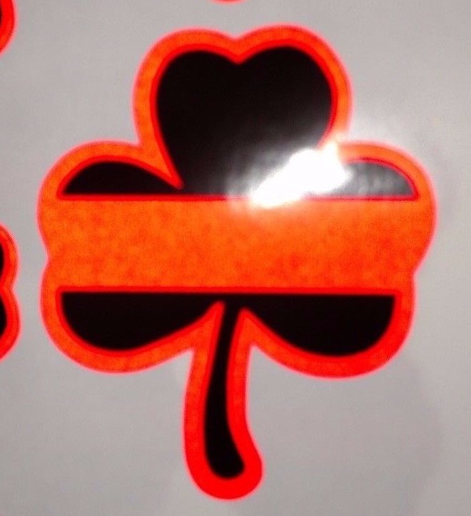 Reflective Thin Red Line Clover Fire helmet Decal 2 inch x 2 inch | eBay