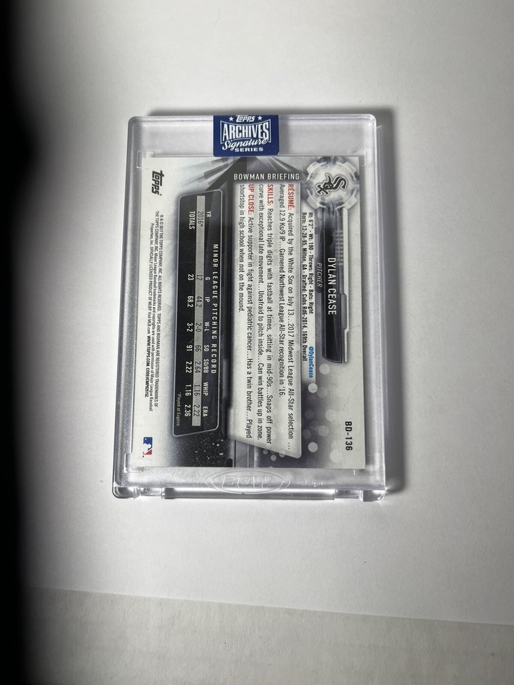 2020 Topps Archives Signature Series DYLAN CEASE Autograph /99 Auto ...