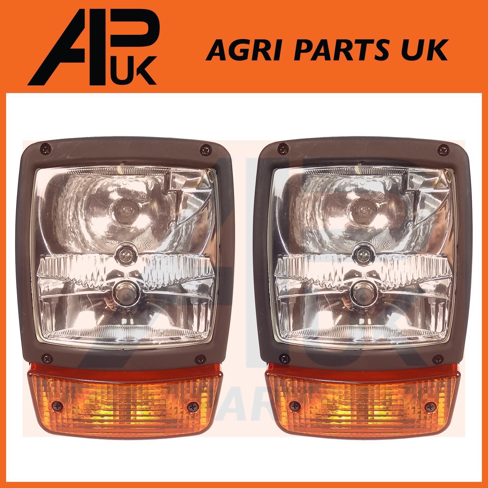 PAIR of Headlights Head Light lamps Indicator for JCB Telehandler ...