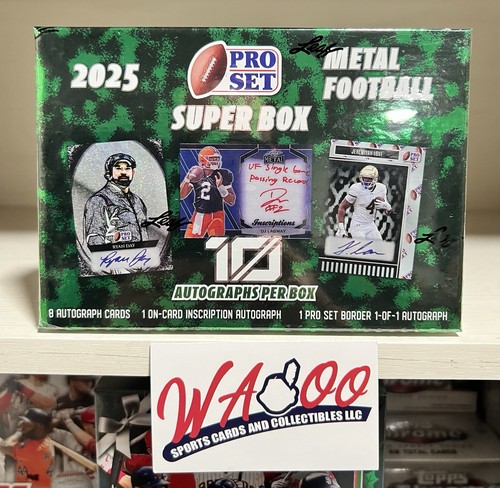 2025 Pro Set Metal Football NFL Factory Sealed Super Hobby Card Box 10 ...