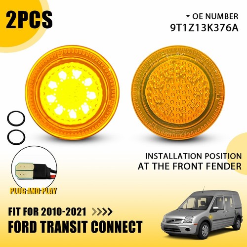 2X Amber Lens LED Side Marker Repeater Light For 2010-21 Ford Transit ...