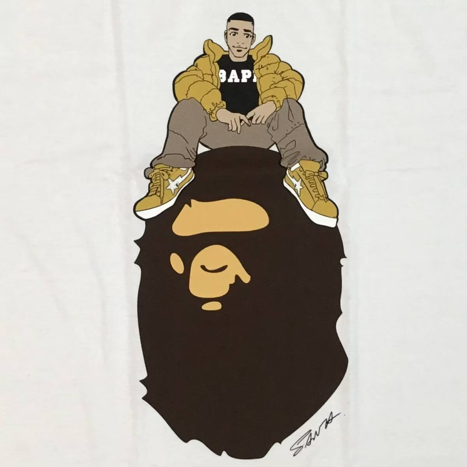 BAPE x Santa Inoue BAPE GALLERY ART T-shirt White A Bathing Ape Size XL ...