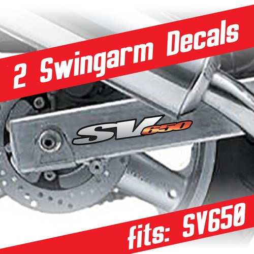 SV650 graphic Swingarm decals (2) stickers Fits Suzuki SV 650 Orange | eBay