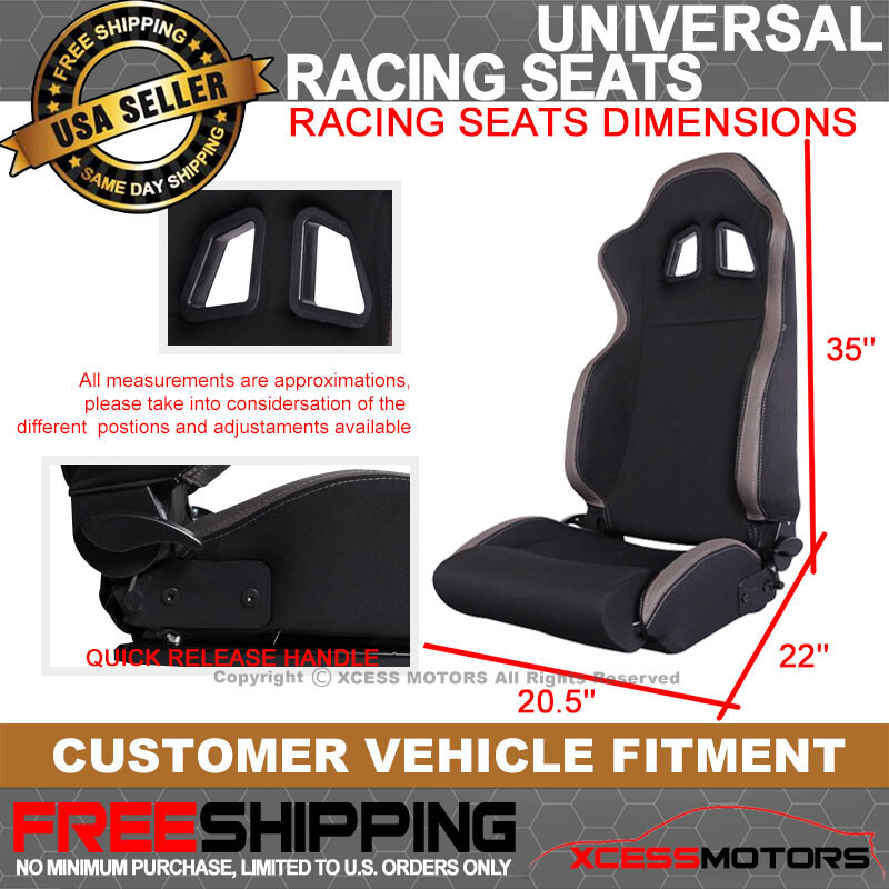 Fits Lexus R100 Style Cloth & Gunmetal Strip Cloth JDM Racing Seats ...