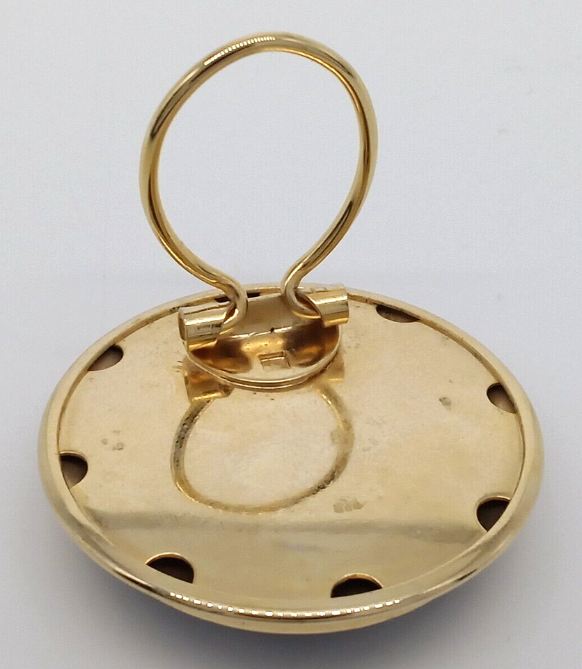 Flower Round Scarf Clip Bronze Gold Tone Metal Raised Design Vintage ...