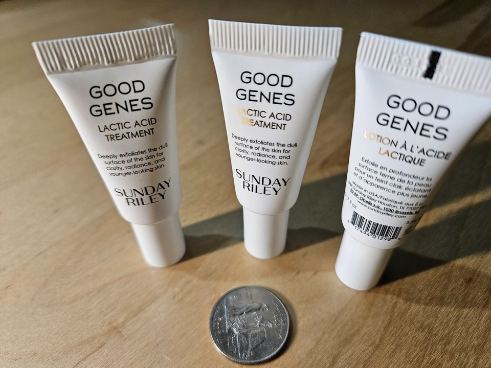 3 x Sunday Riley Good Genes Lactic Acid Treatment Travel Size 5ml/0 ...
