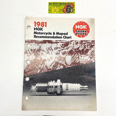 1981 NGK SPARK PLUGS RECOMMENDATION CHART FOR MOTORCYCLES MOPED ...