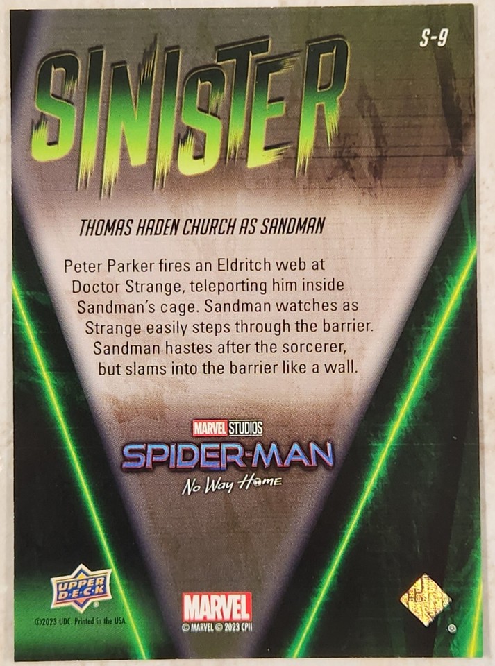 THOMAS HADEN CHURCH SANDMAN S-9 2023 Upper Deck Spider-Man No Way Home SINISTER | eBay