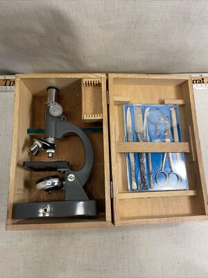 VINTAGE Monolux Microscope 6030 100X-750X Zoom With Case And Equipment ...