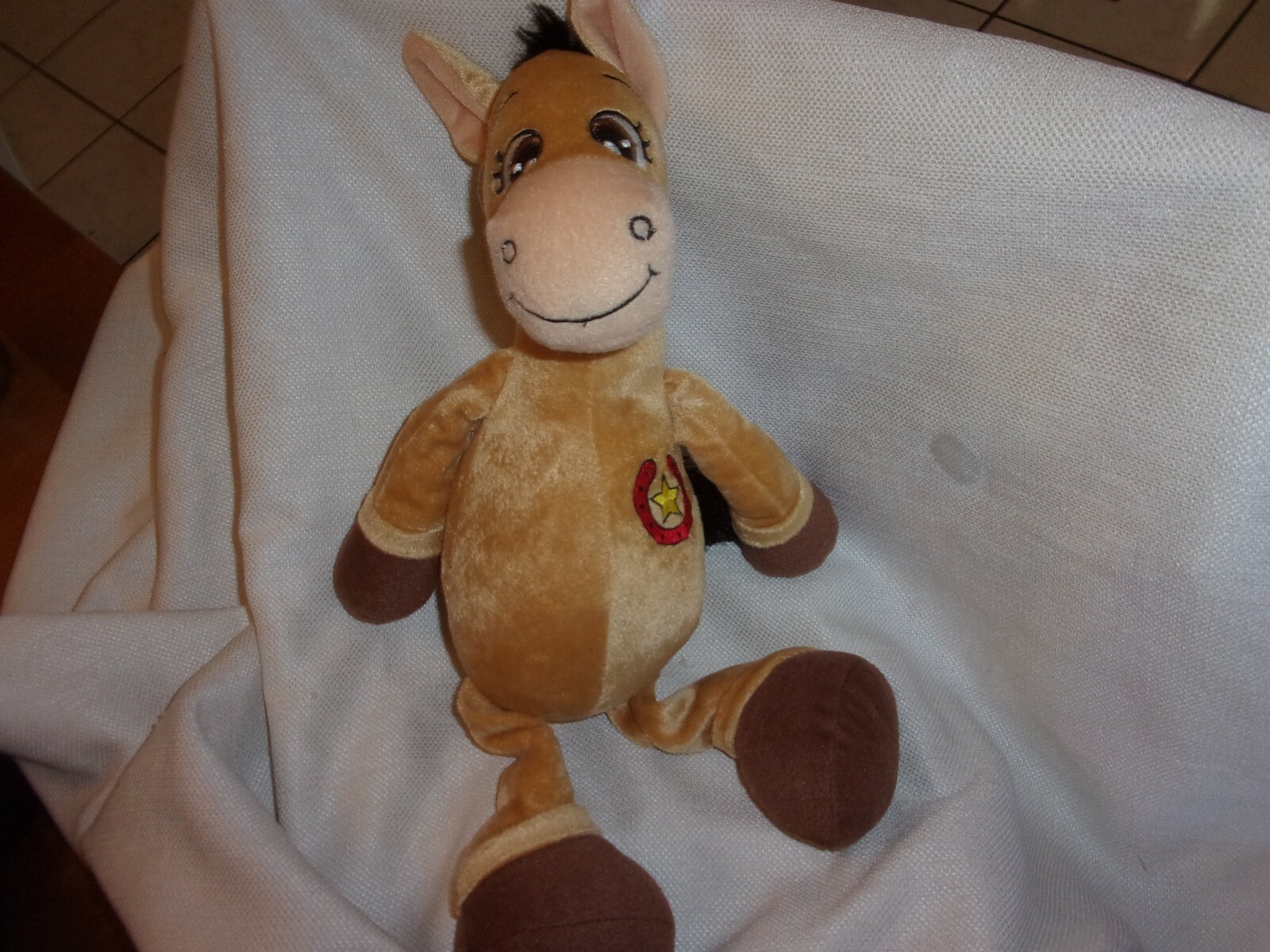 NATIONAL ENTERTAINMENT NETWORK NEN PLUSH 16" tan star horse pony ...