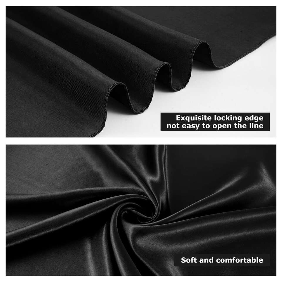 GERINLY Black Wild Rag for Men Silk Western Bandana Large Fashion ...