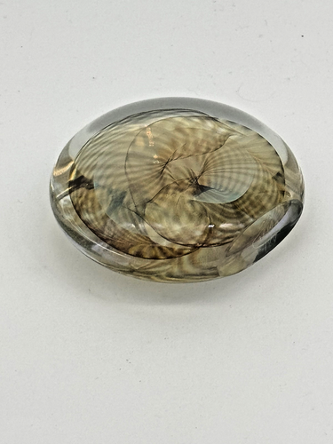 Eickholt Art Glass Paperweight Signed 1991 Netted Ribbon Swirl | eBay