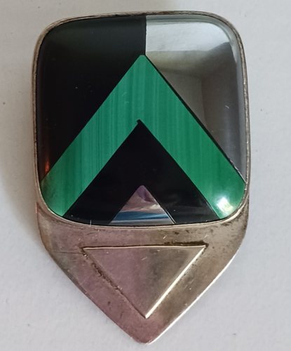 Great Falls Metal Works sterling malachite onyx chrome pin chevron | eBay
