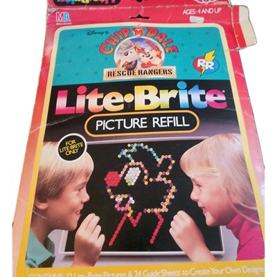 LITE BRITE Hasbro 1986 WORKS w Pegs Patterns DISNEY Refill Pack Box ...