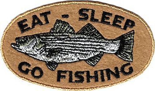 Patch - Eat Sleep Go Fishing Striped Bass Animal Funny Humor Silly Iron ...