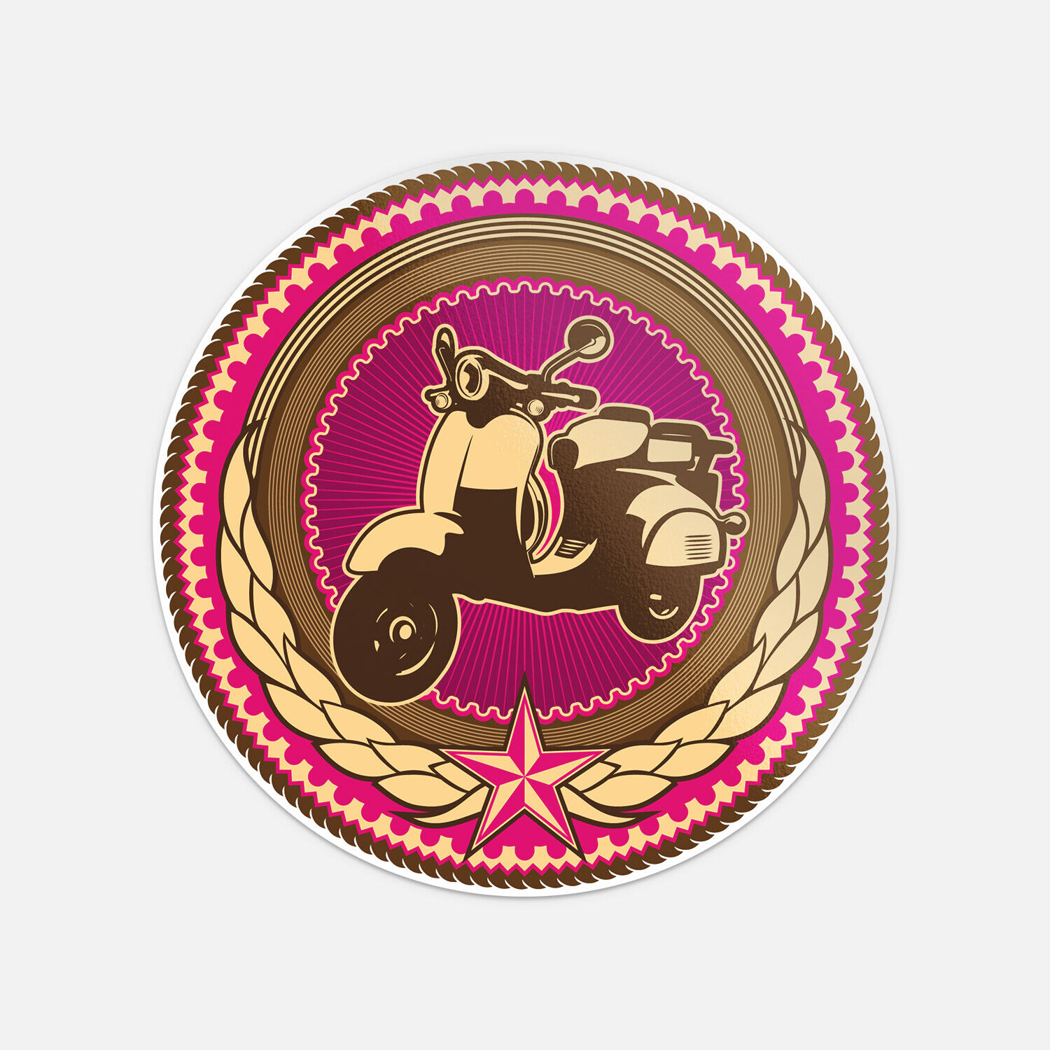 Retro Moped Emblem Auto Moto Vinyl Sticker Decal | eBay