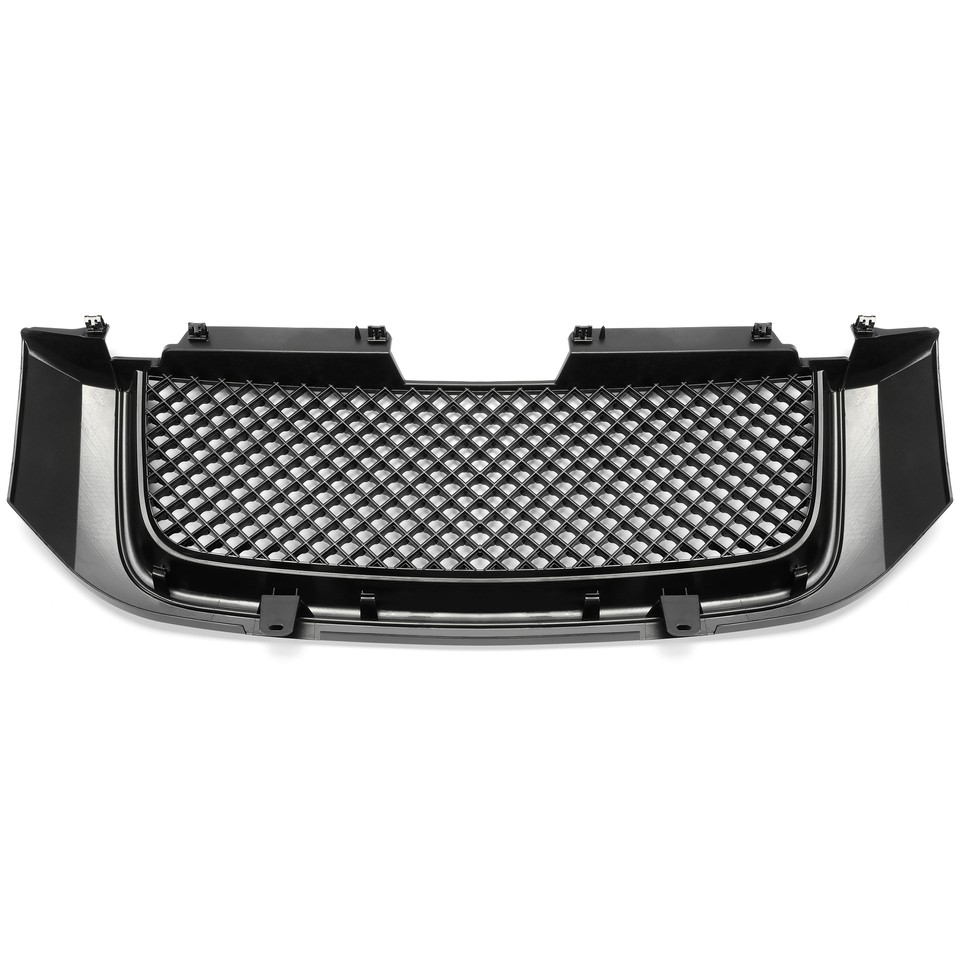 For GMC Envoy 2002-2009 Gloss Black Front Upper Mech Style Grille Hood ...