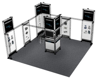20X20 TRADE SHOW BOOTH DISPLAY CUSTOM COMPOSITE TRUSS CROSSWIRE 20 X 20 ...