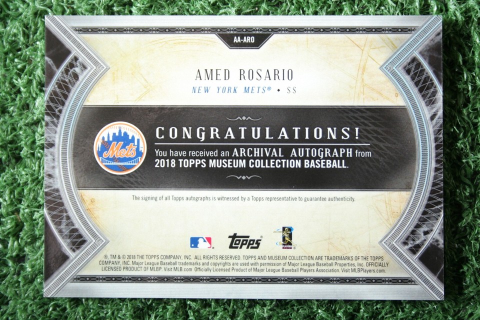 Amed Rosario 2018 Topps Museum Collection Archival #AA-ARO Gold /25 ...