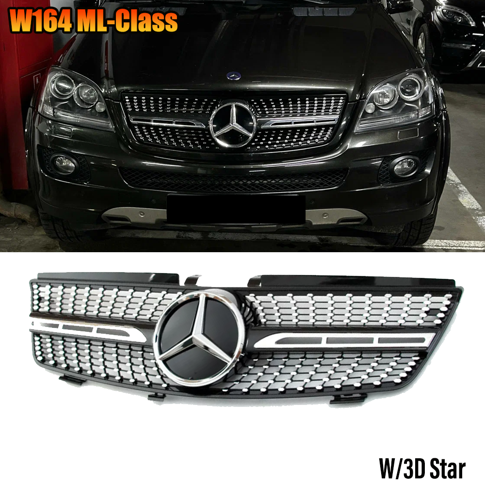 2005 2006 2007-2008 Mercedes Benz W164 ML350 Front Grill Grille w/3D ...