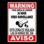 Spanish English Video Surveillance Camera Sign Metal Sign aviso ...