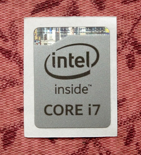 Intel Core i7 Inside Gray Silver Sticker 15.5 x 21mm 2013 Version ...