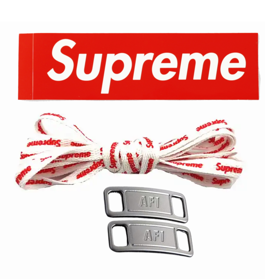 AF1 Lace Locks+ Supreme Shoe Laces BLACK, RED, WHITE | eBay