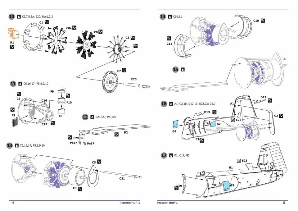 Helicopter Piasecki HUP-1 Retriever (Plastic model kit) 1/48 AMP 48012 ...