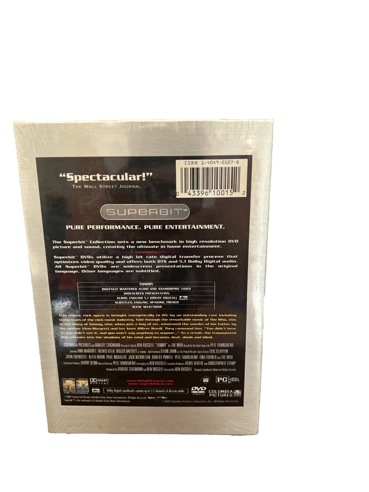 Tommy Elton John Ann Margret Oliver Reed DVD 2002 Superbit Sealed New ...