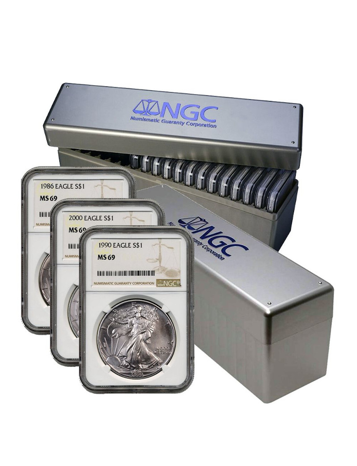 1986-2025 American Silver Eagle 41-pc Set NGC MS69 (3 New NGC Boxes) | eBay
