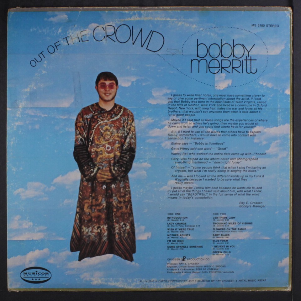 BOBBY MERRITT: out of the crowd Musicor Records 12" LP 33 RPM | eBay